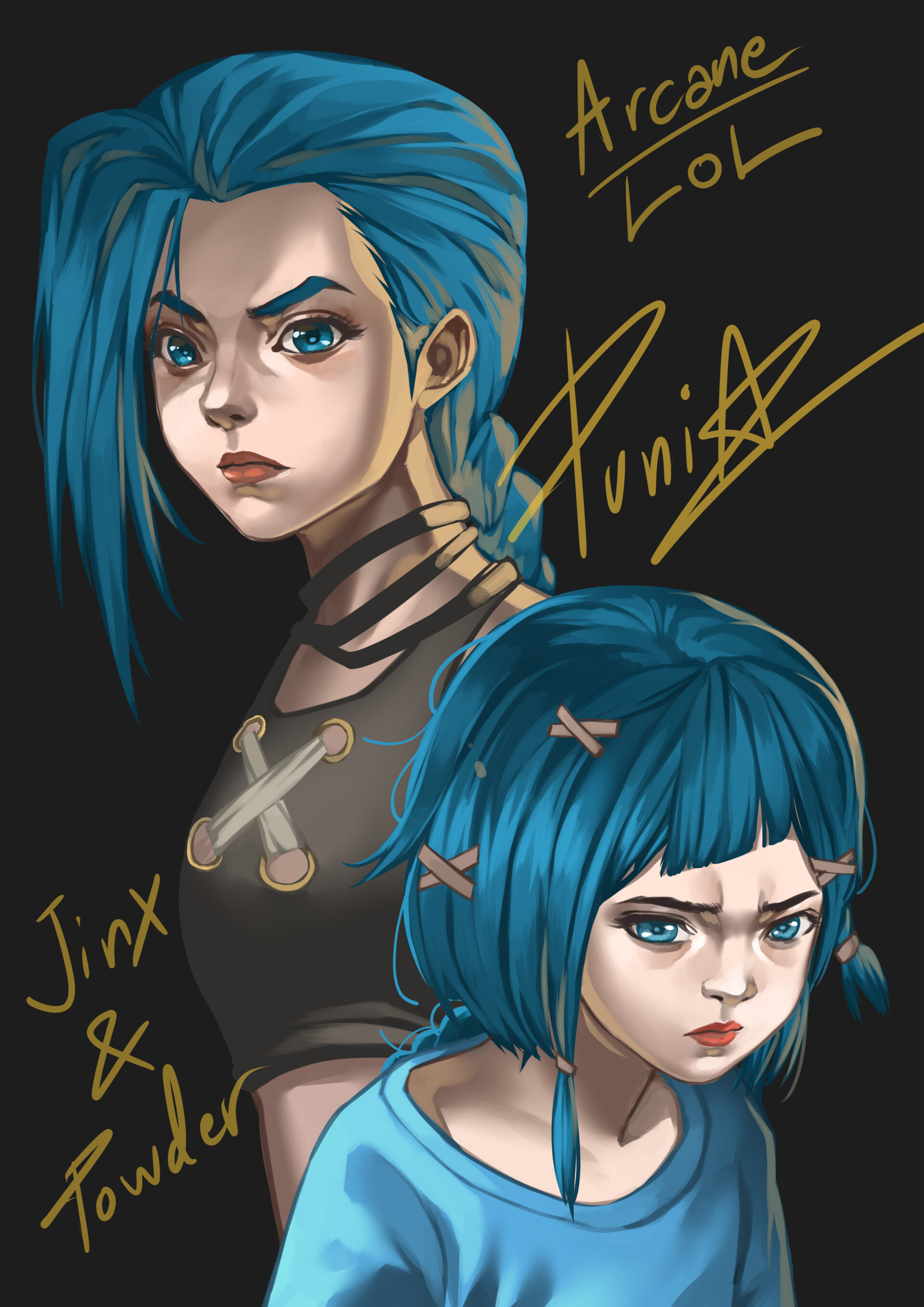 ArtStation - Jinx and Powder + Timelapse paint video
