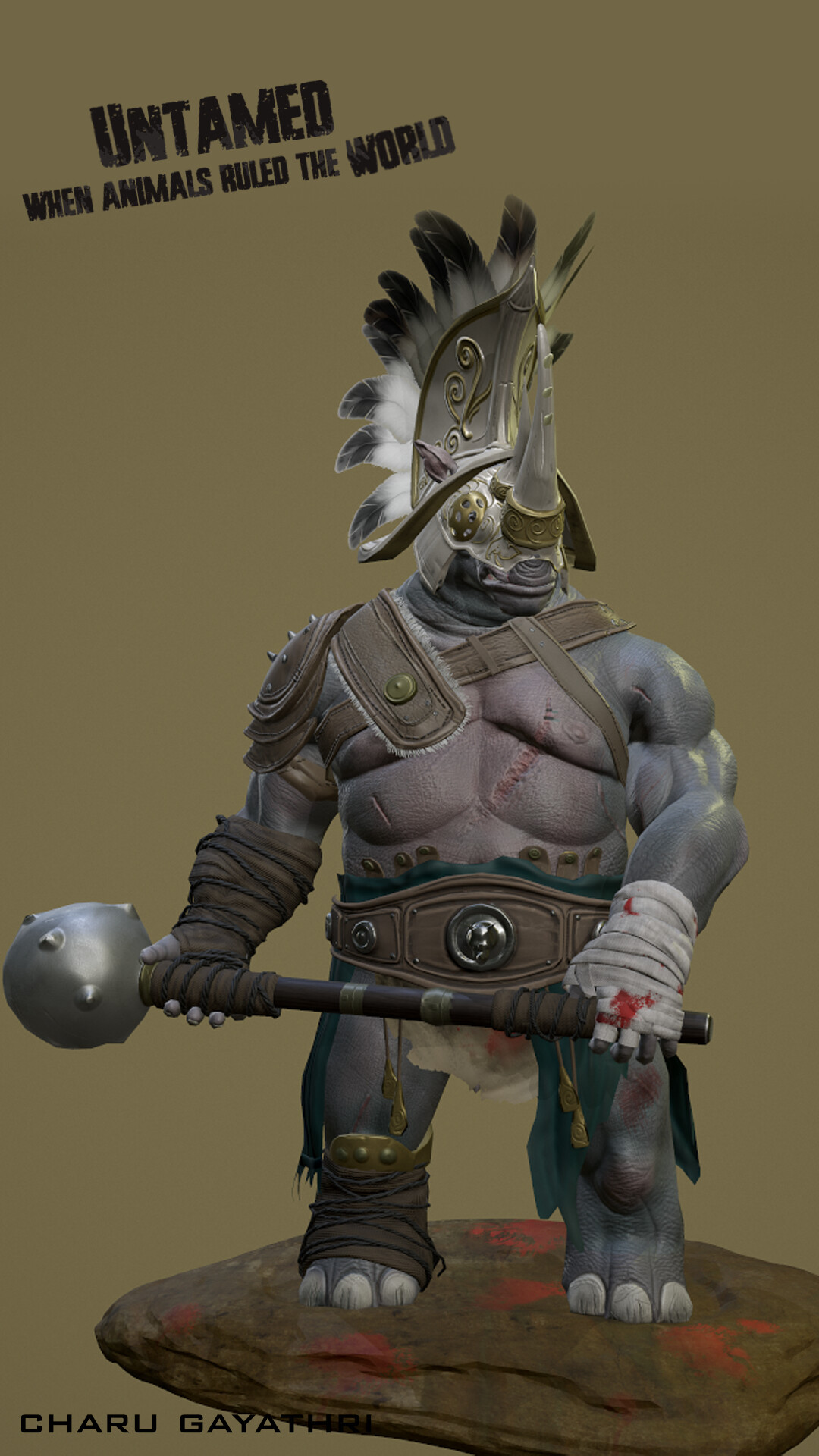 ArtStation - Brute rhinoceros-untamed when animals ruled the world