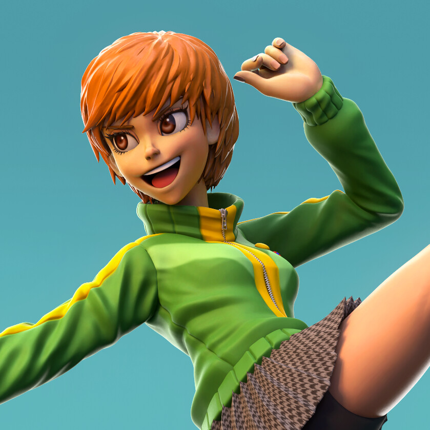 George Crudo - 3D Art Portfolio - Chie's Galactic Punt - Persona 4 Fan Art