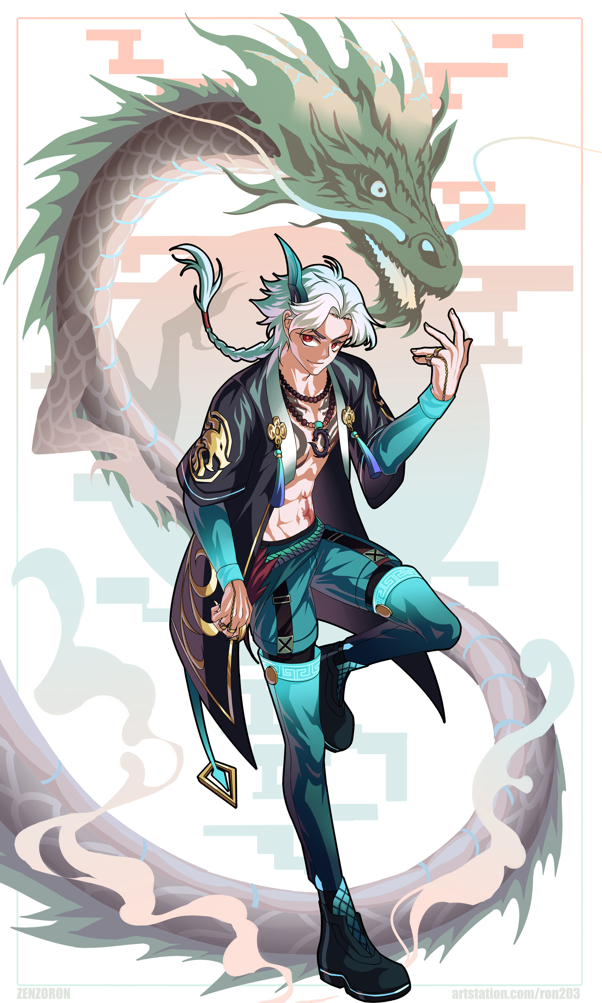 ArtStation - GARENA FREE FIRE RAMPAGE: NEW DAWN-AZURE DRAGON FANART