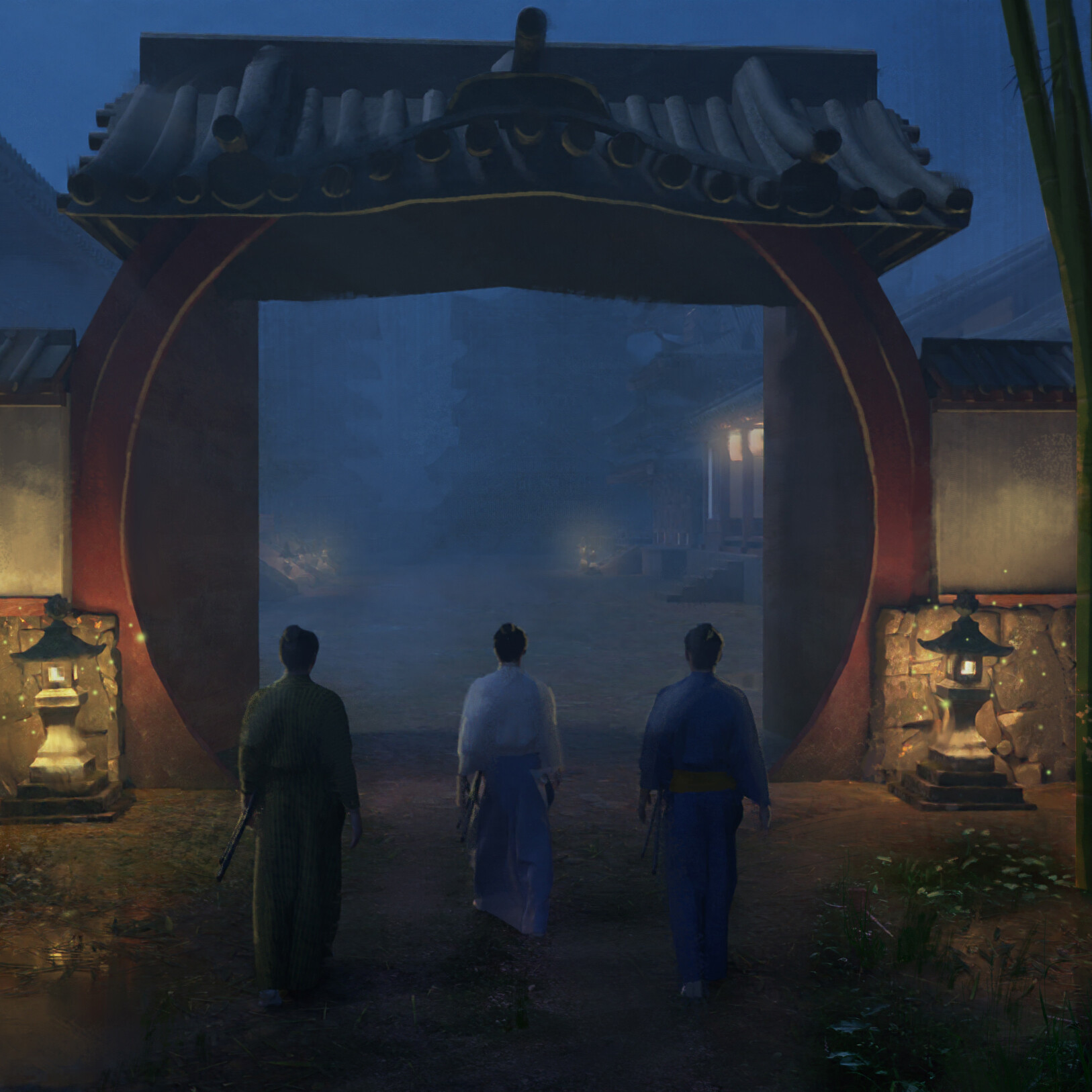 ArtStation - Three Samurai - Keyframe Illustration