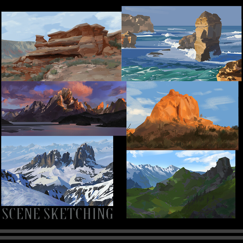 ArtStation - 风景速写 Scene sketching