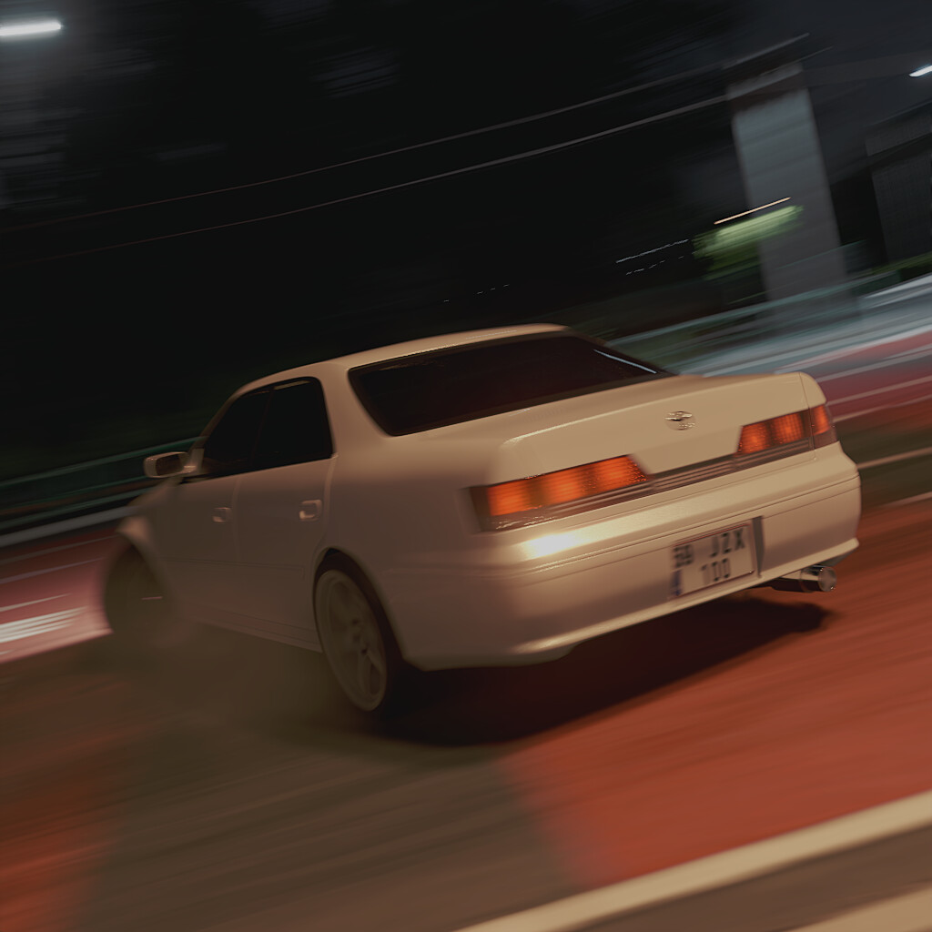 ArtStation - Toyota Mark II JZX100 Drift Animation at Oi Wharf, Japan
