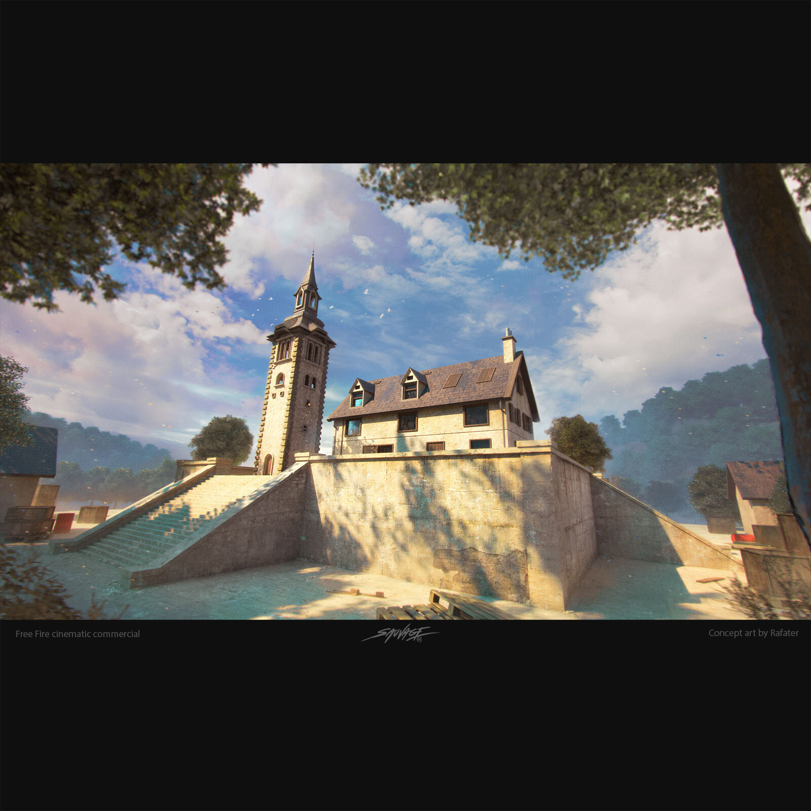 ArtStation - Free fire - Clocktower concept art