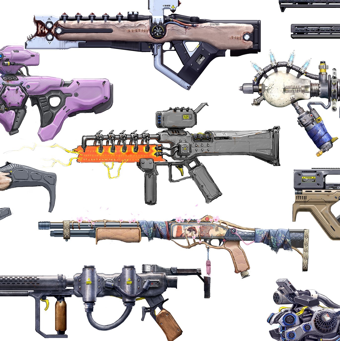 ArtStation - Different styles weapon assemble
