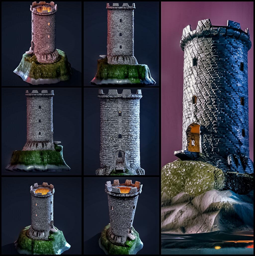 ArtStation - Ruined round towers