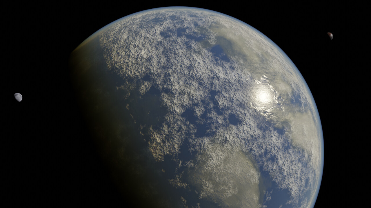 ArtStation - procedurally generated planet with satellites