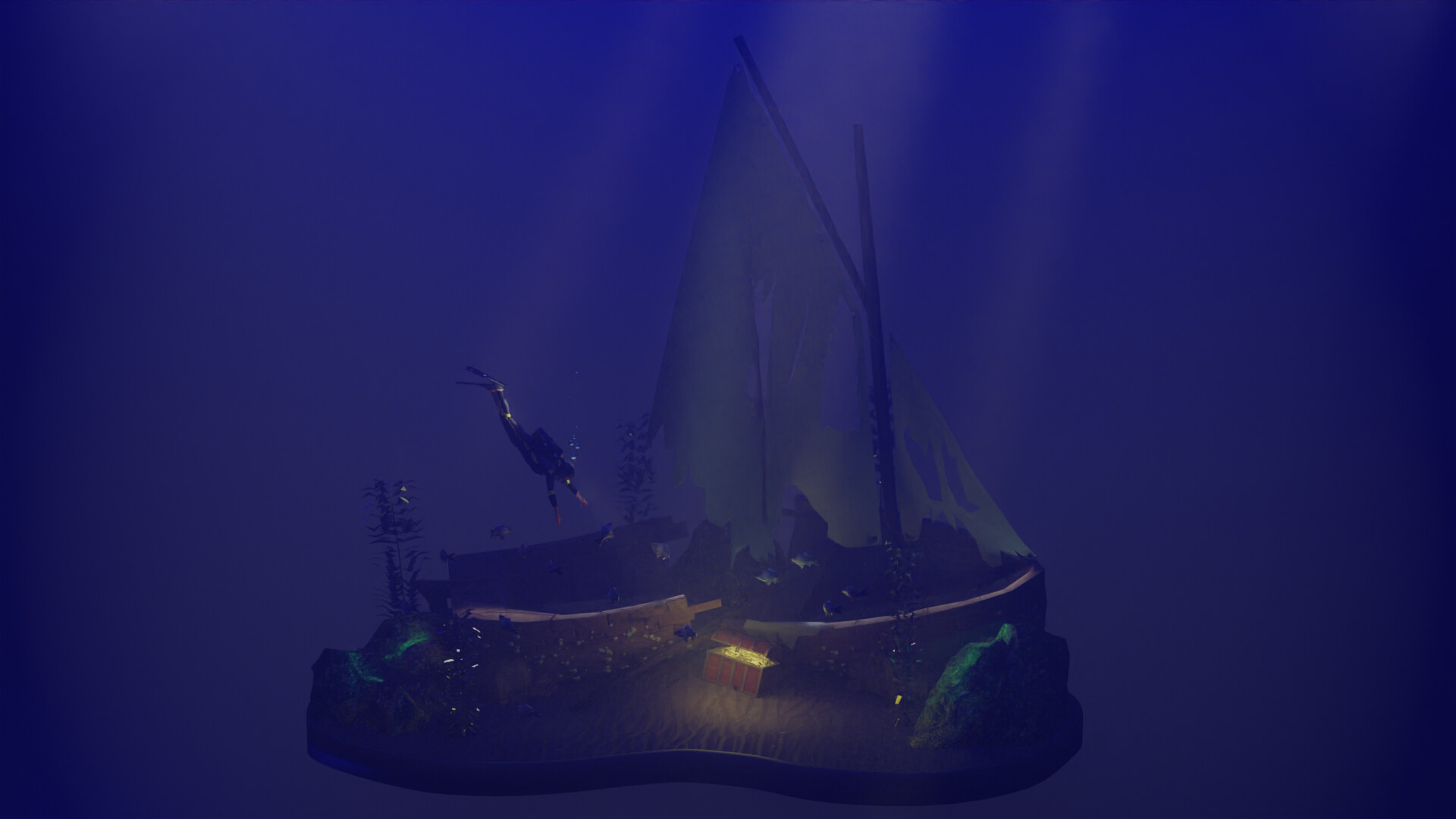 Pascal Hirt - Underwater diorama - sunken ship with treasure