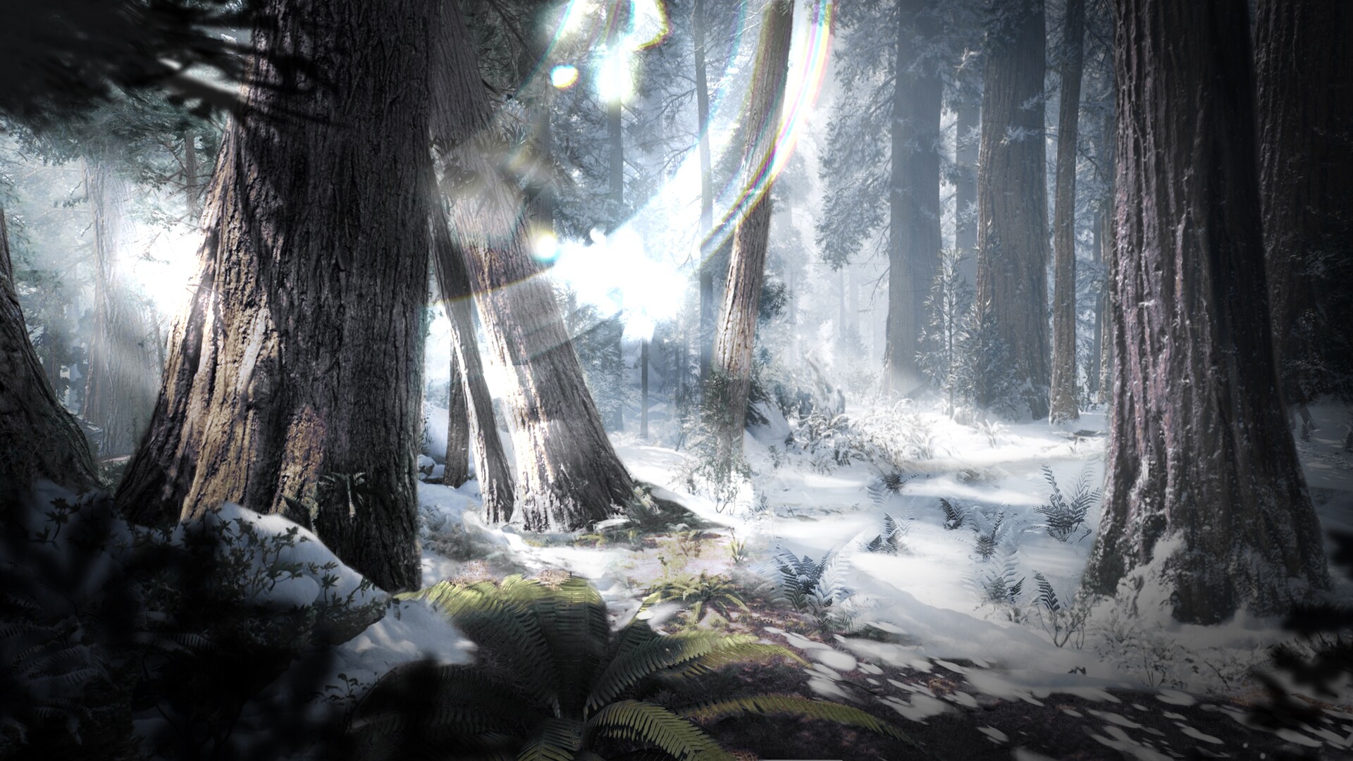 ArtStation - Snowy forest matte painting #1