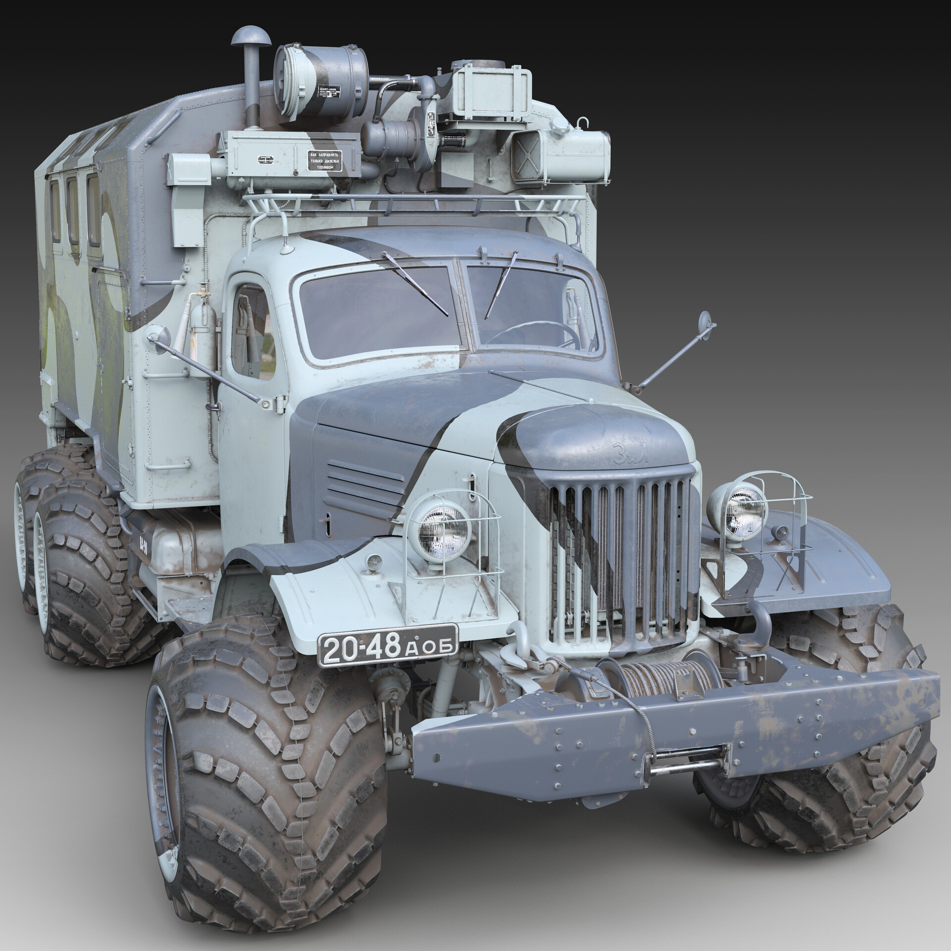 ArtStation - 3D model ZIL-157_KUNG_Wheel.Arched.Camouflage-1.