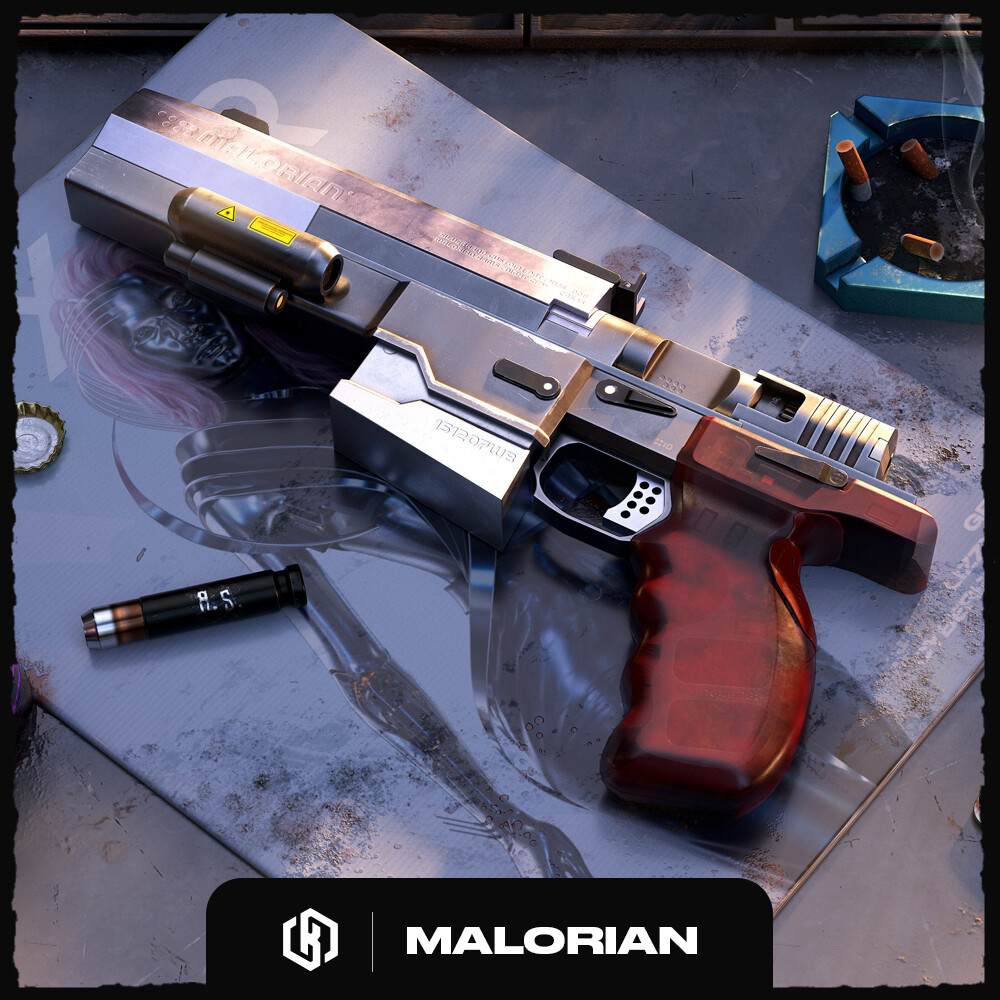 ArtStation - Malorian Arms 3516 - Silverhands Weapon (Cyberpunk 2077)