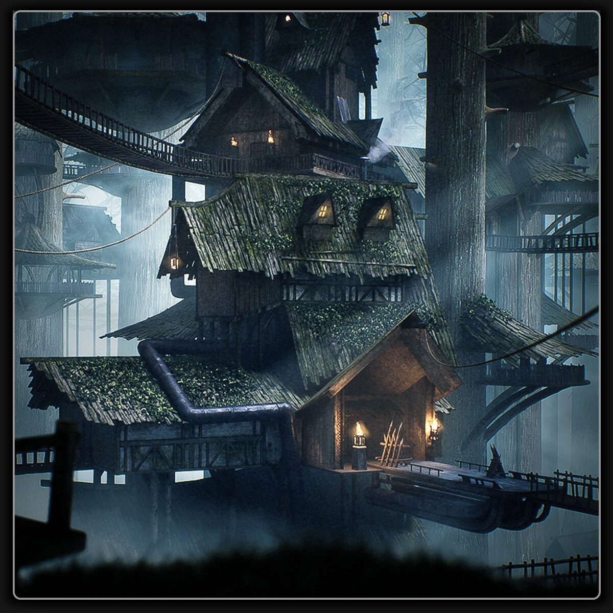 ArtStation - Ancient Forest Village │ 3D Game Environment.