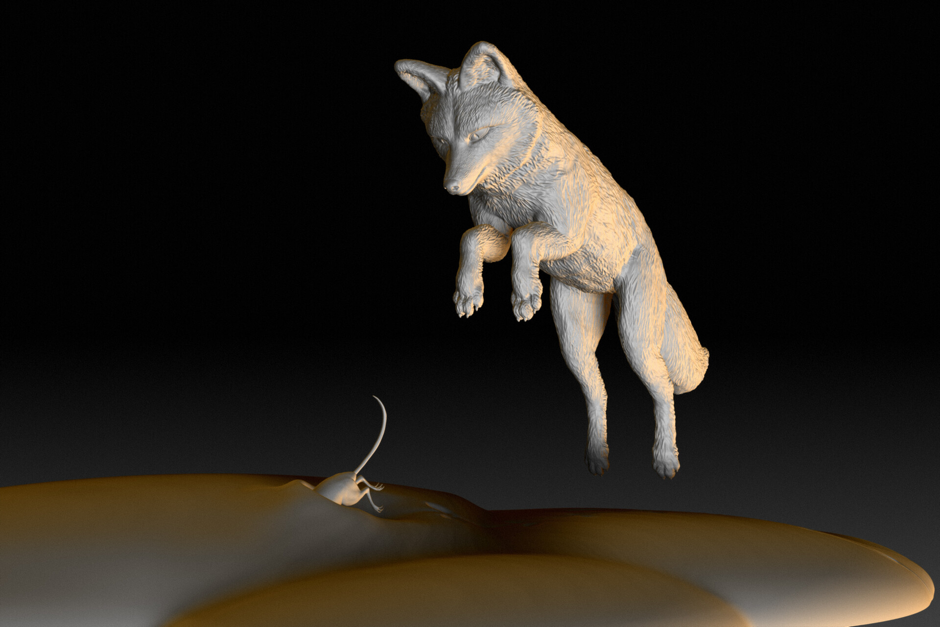ArtStation - Fox is catching mouse