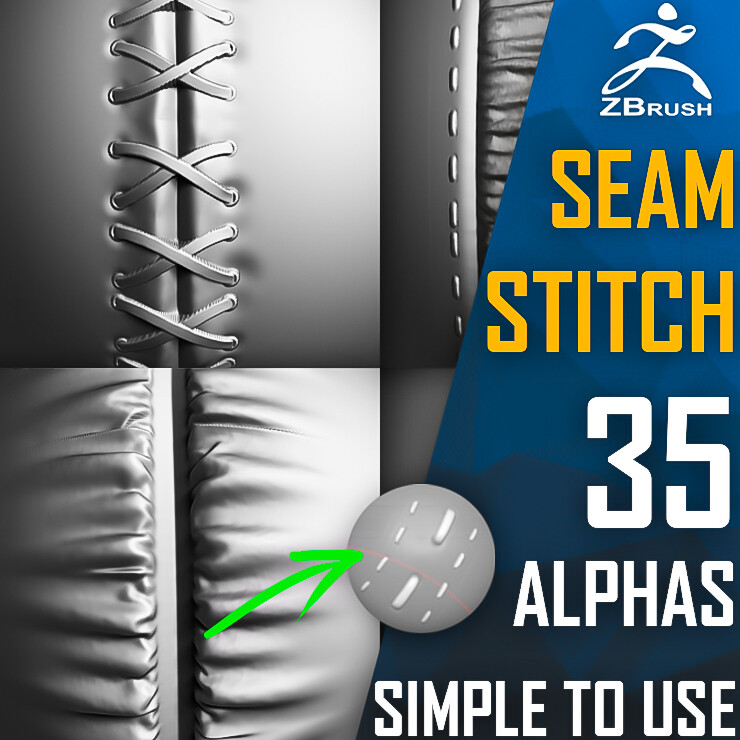 Alphas for Zbrush store (cloth, fabric, leather, metal)