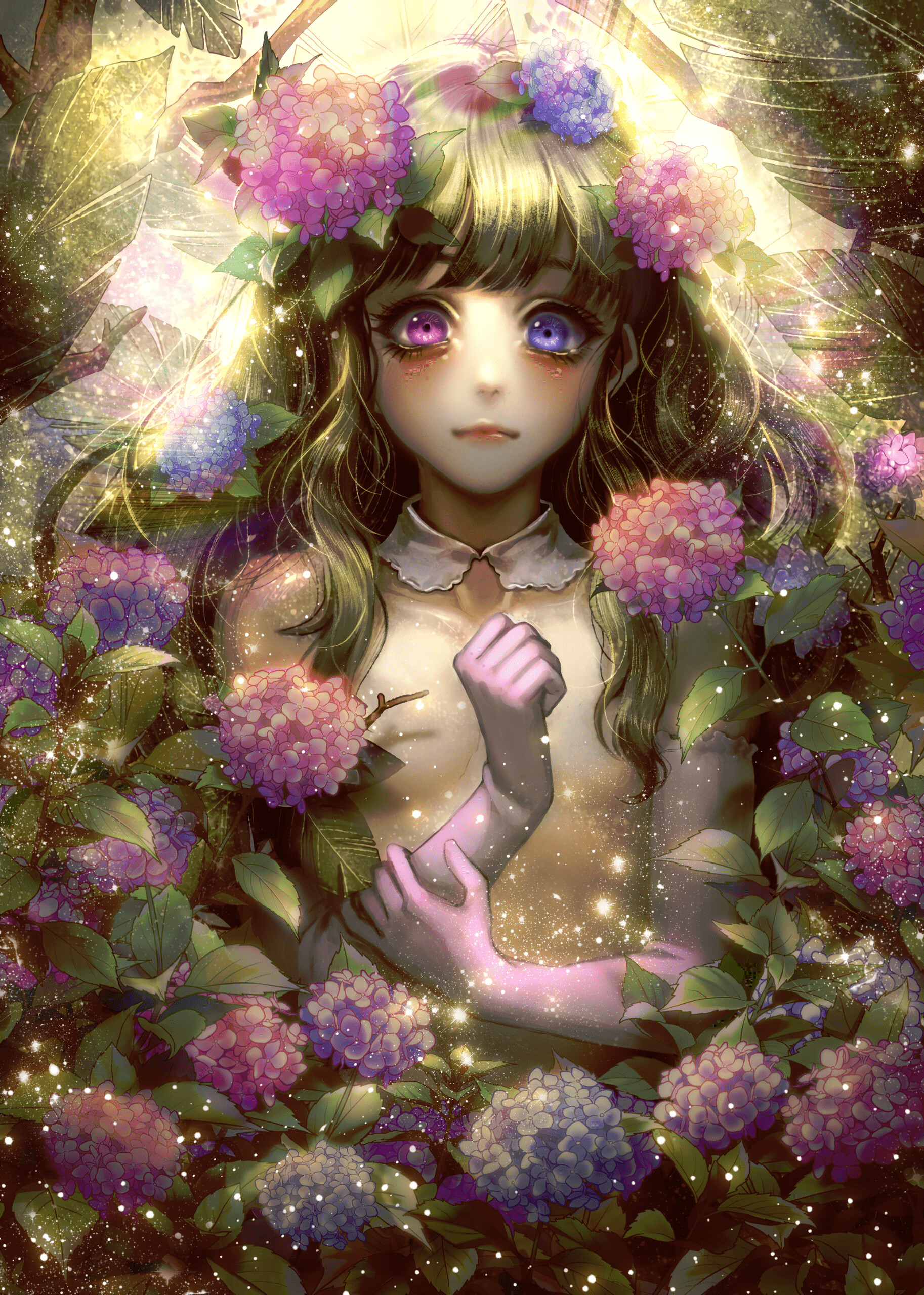ArtStation - Hydrangea & character illustration.