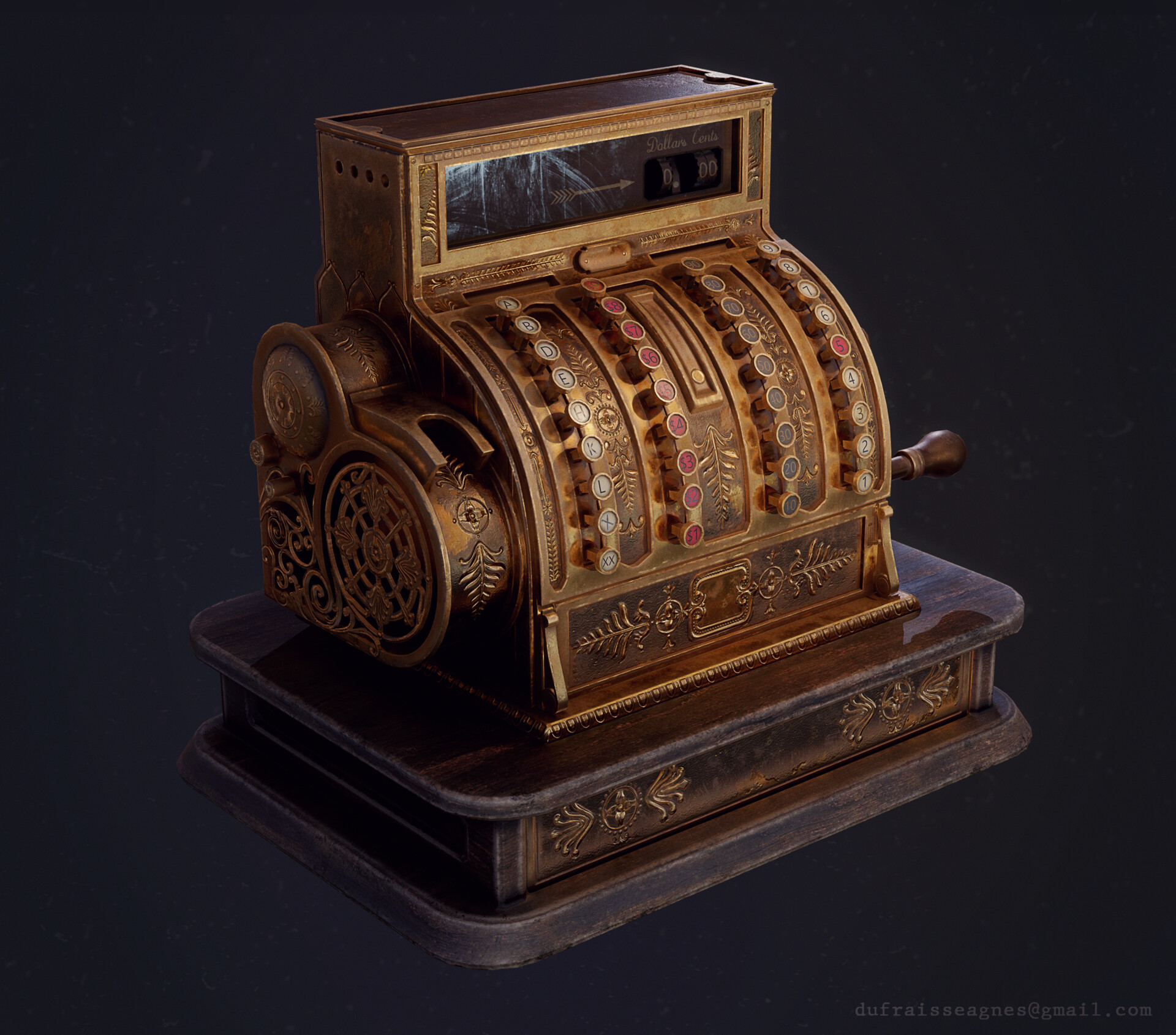 ArtStation - Old cash register machine