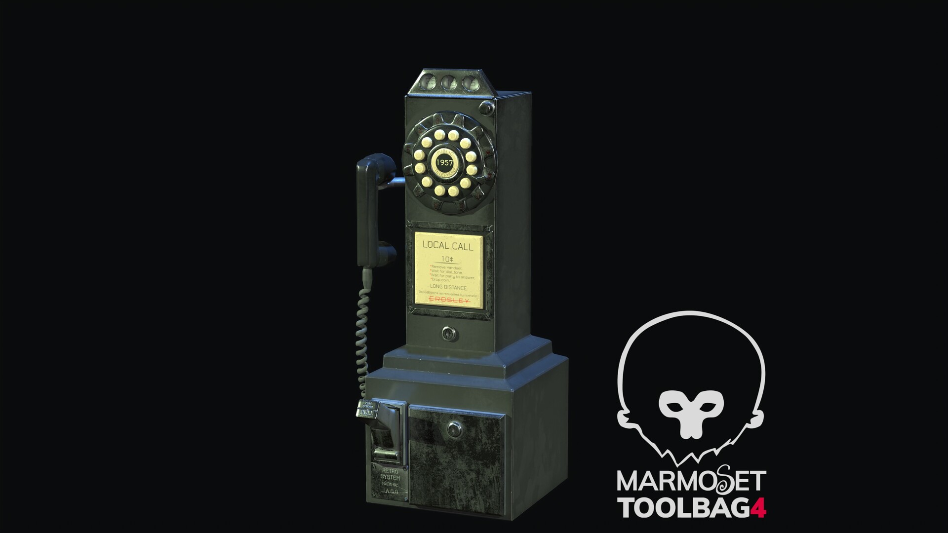 ArtStation - 1950s Crosley Phone, 3D-Prop.