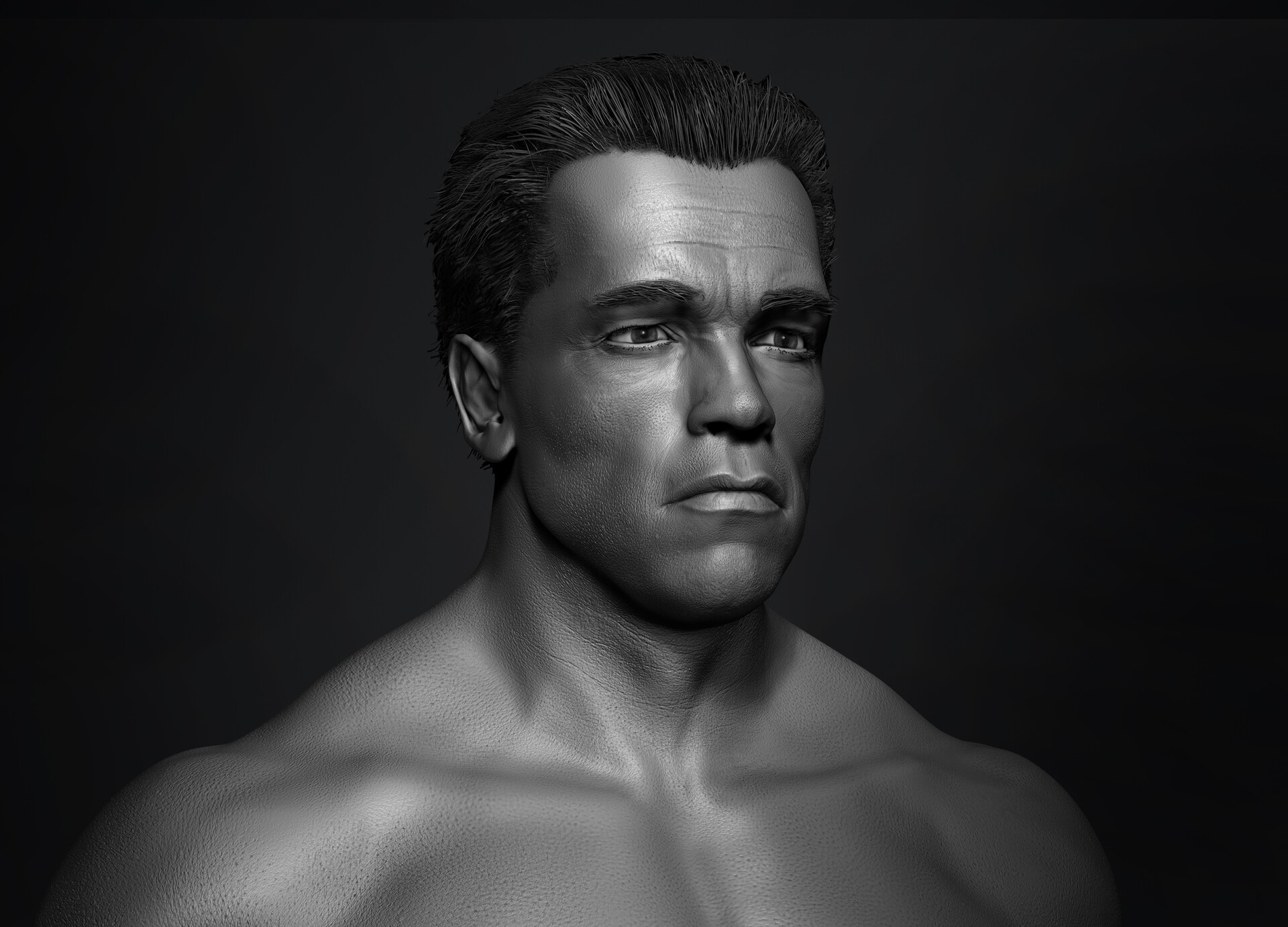 ArtStation - Arnold Schwarzenegger likeness study Sculpted and rendered in Zbrush