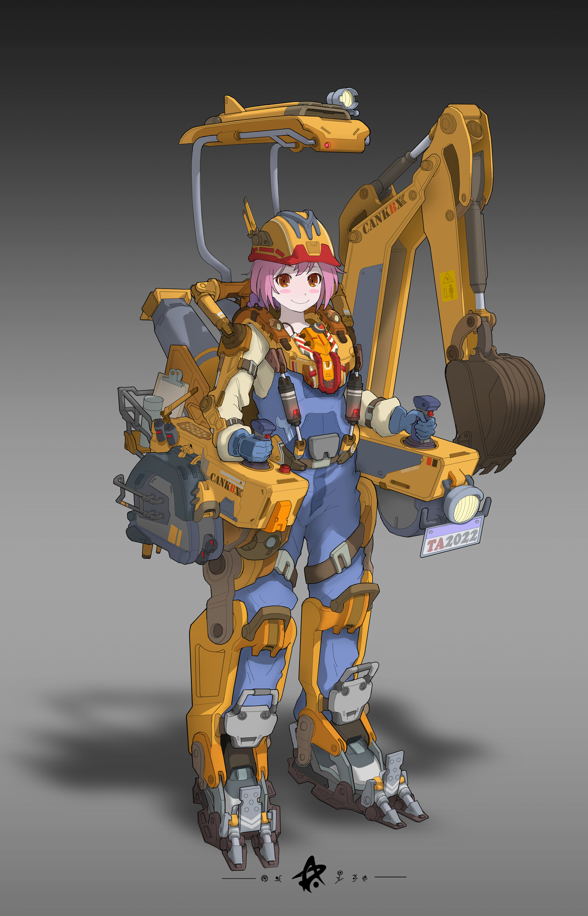 ArtStation - Excavator Exoskeleton girl（黄）