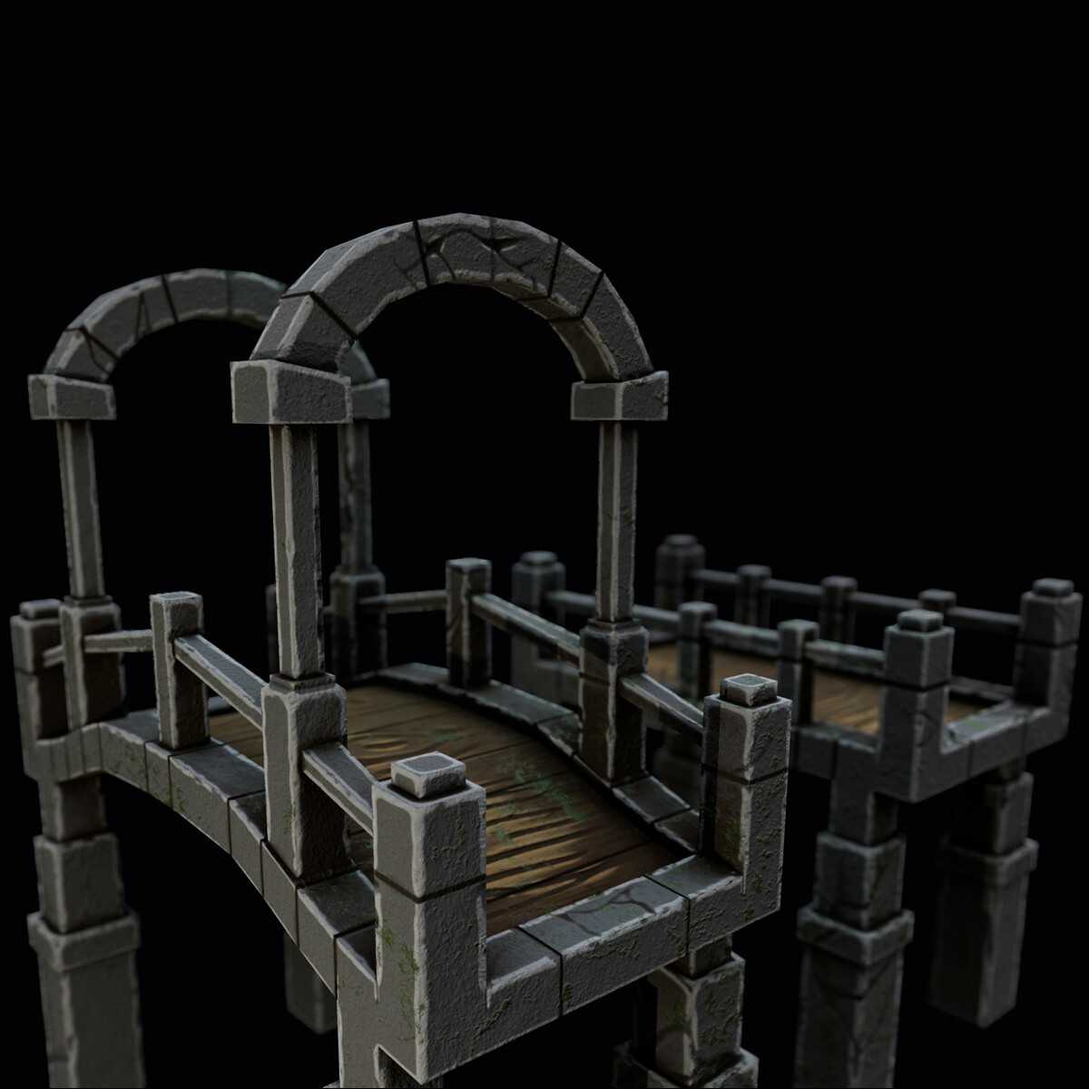 ArtStation - Stylized Bridge (Modular) - Game Asset