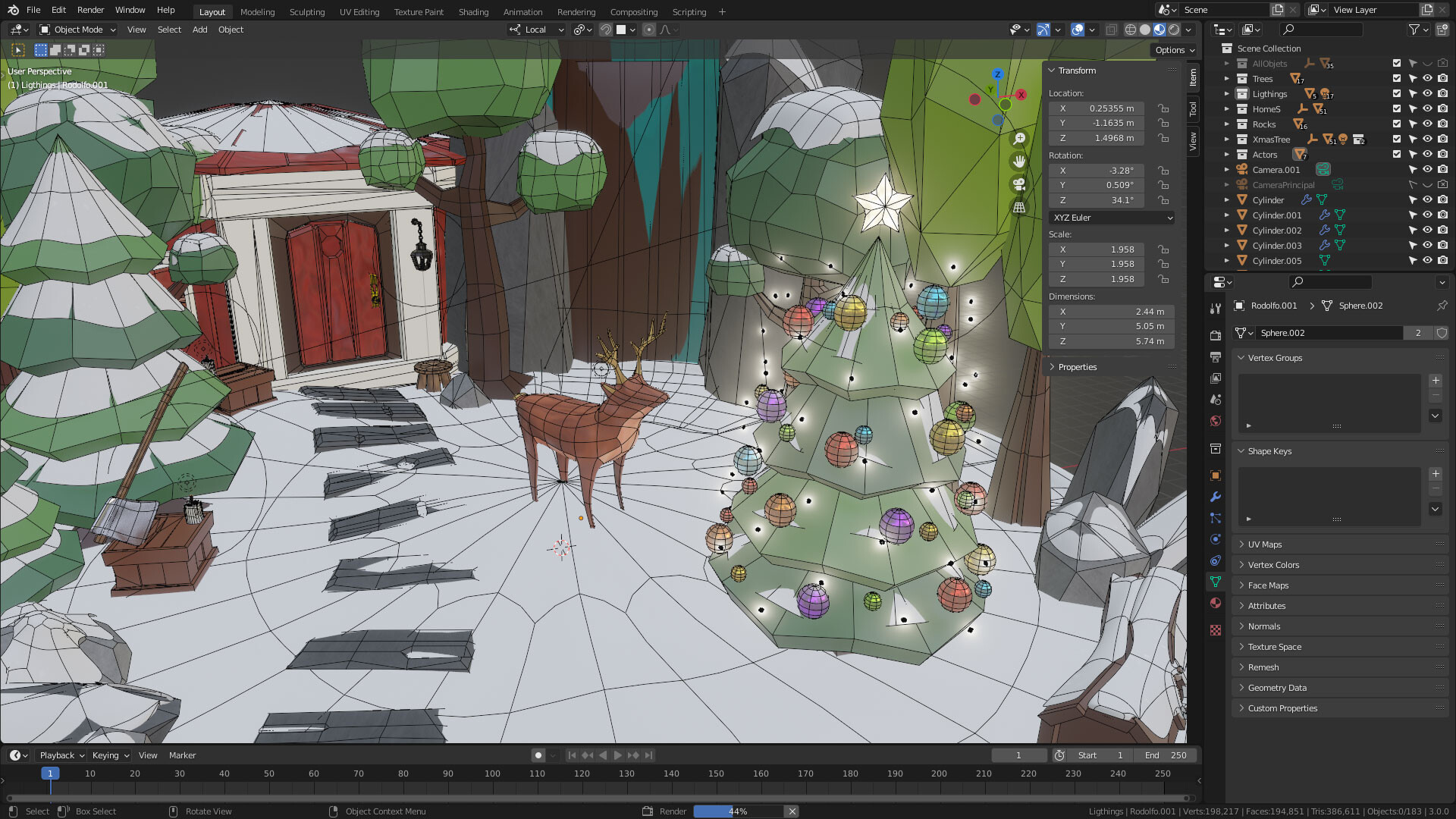 ArtStation - Christmas diorama "Workflow"