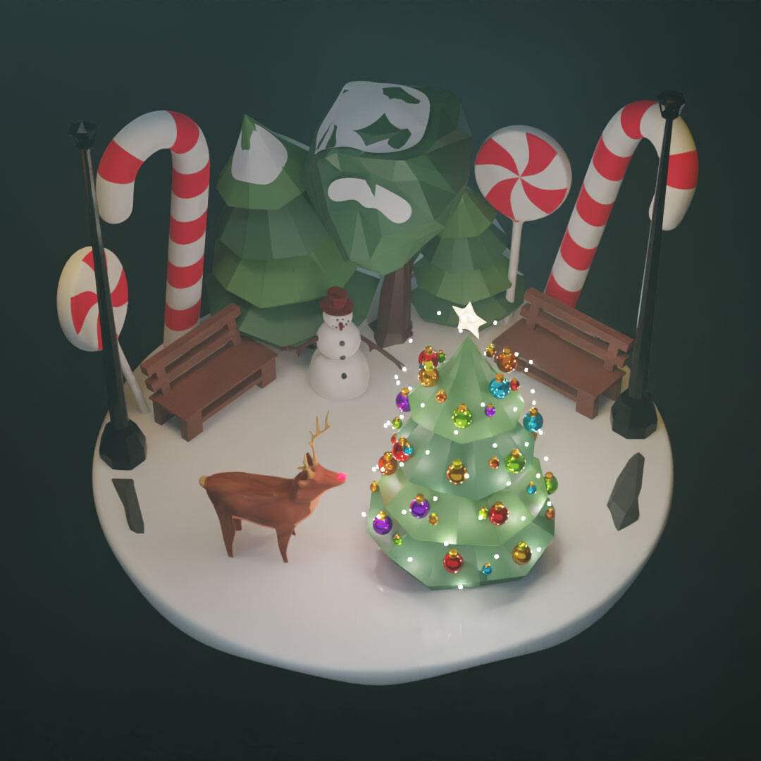 ArtStation - Christmas diorama "Extras"