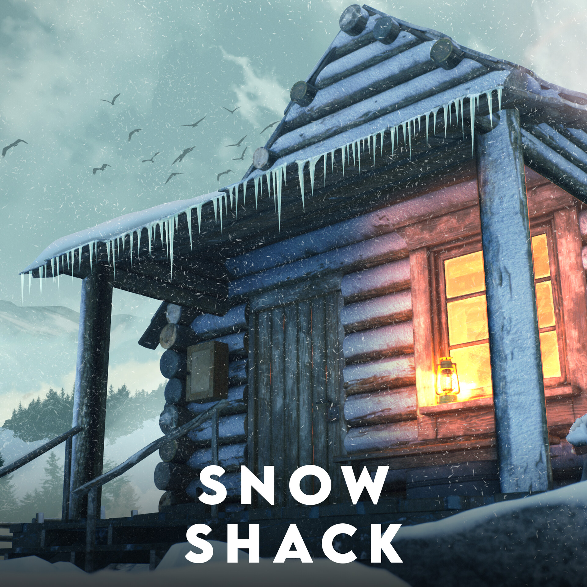 ArtStation - The Snow Shack | Matte Painting
