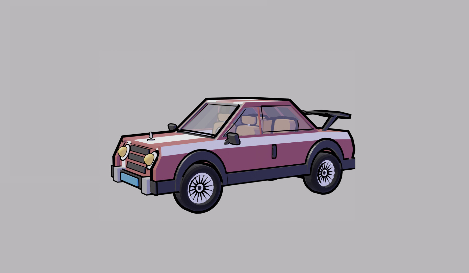ArtStation - low poly stylized car made in blender