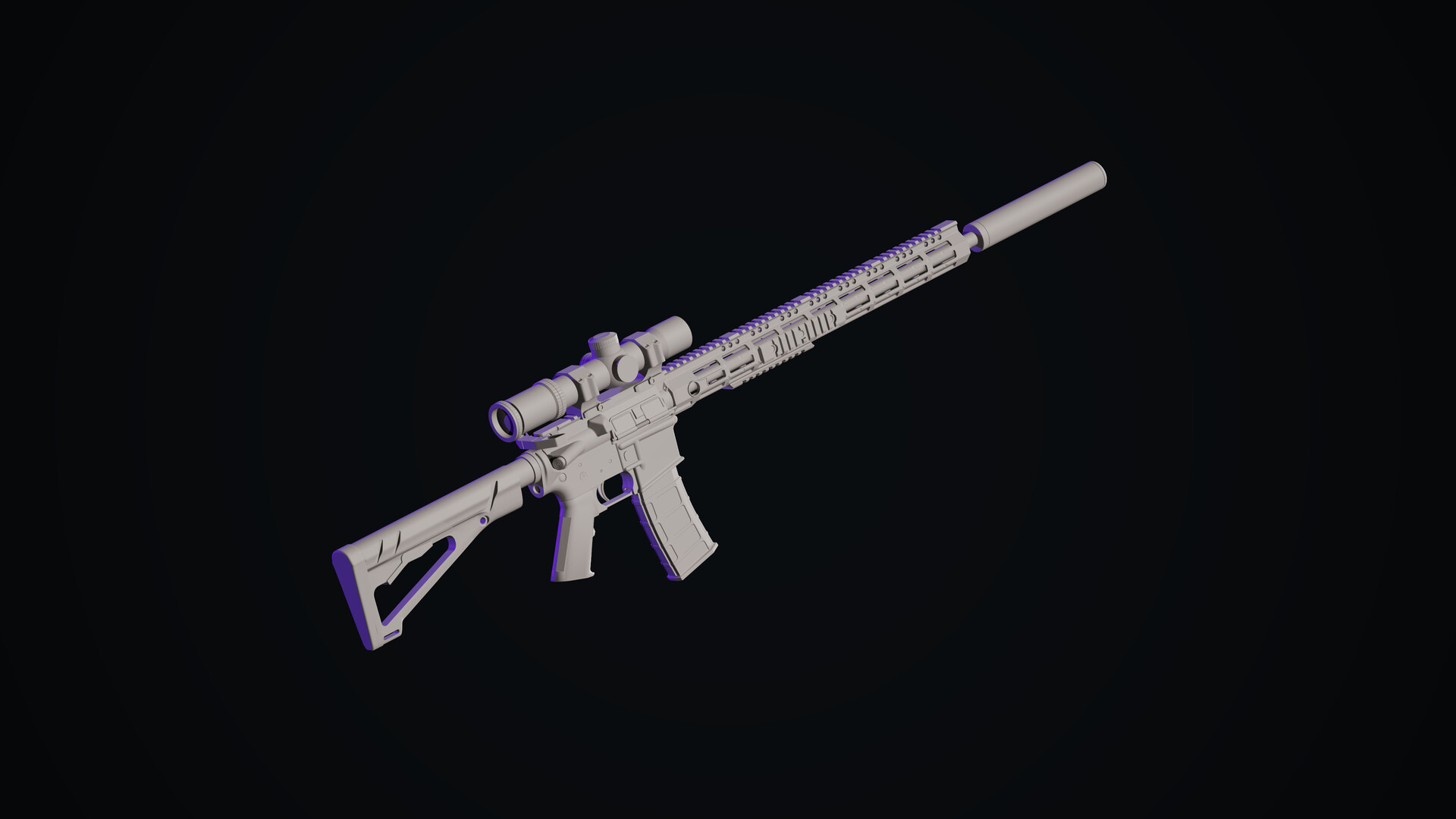 ArtStation - M4 based DMR rifle High poly