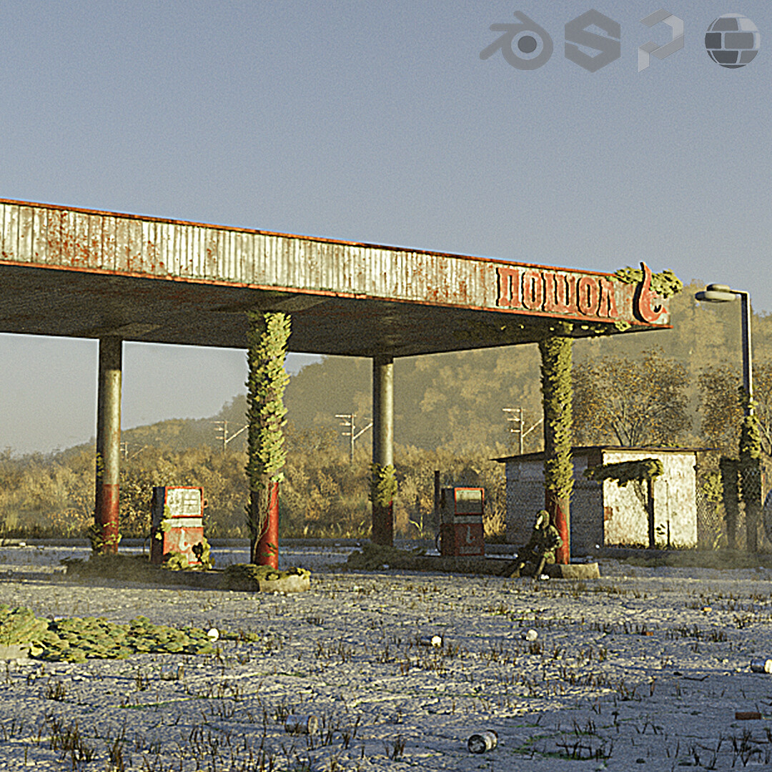 ArtStation - Remake of a DayZ Gas Station