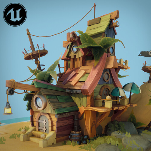 ArtStation - Stylized Pirate Hideout (Pirate Hut)