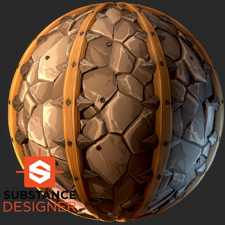 ArtStation - Stylized Dungeon Rock Wall - Substance Designer