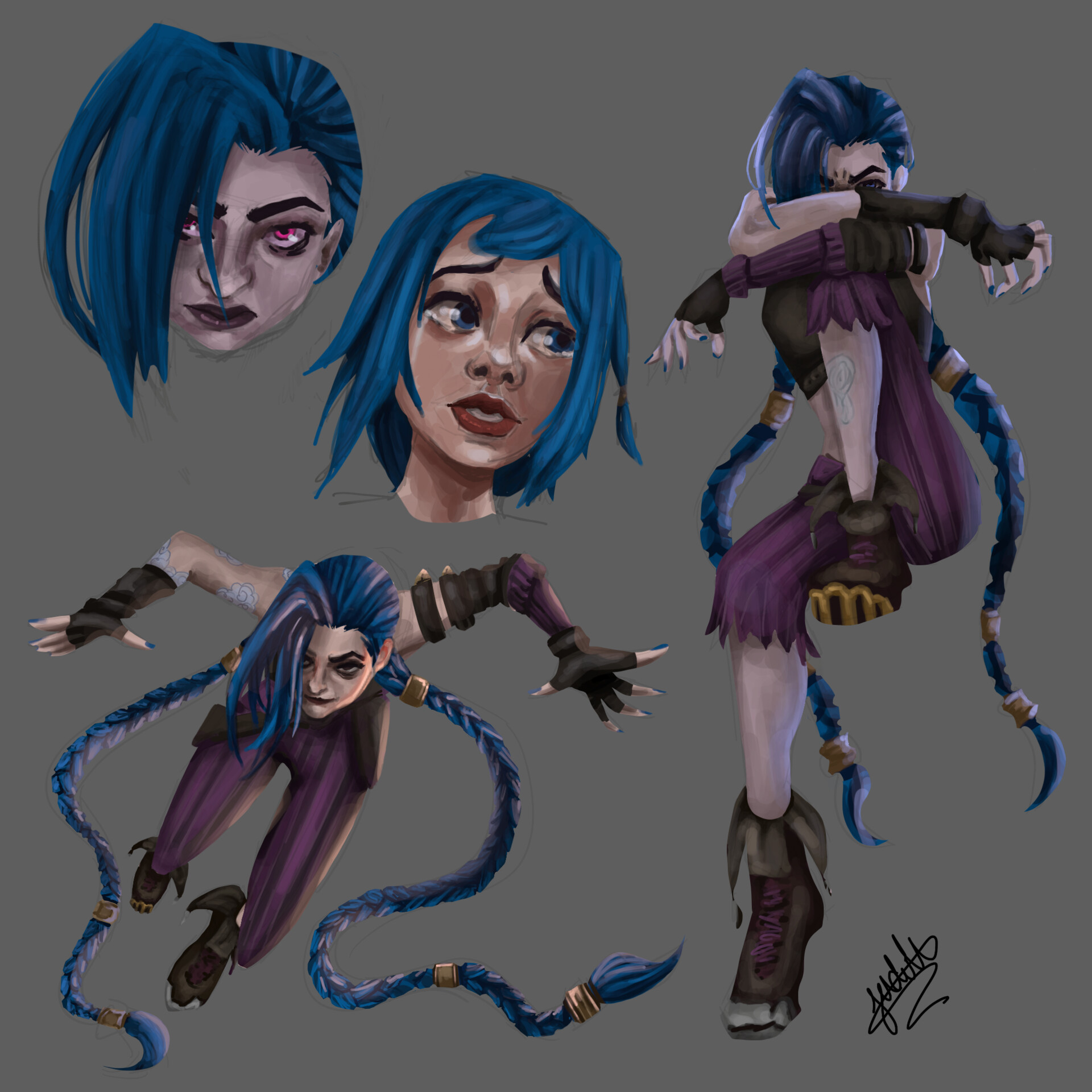 ArtStation - Arcane Jinx Fan Art, digital painting