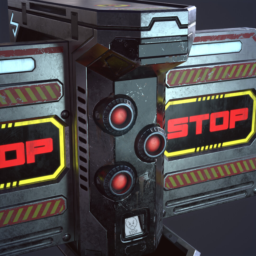 ArtStation - Futuristic Road Blocker and Road Spike Trap