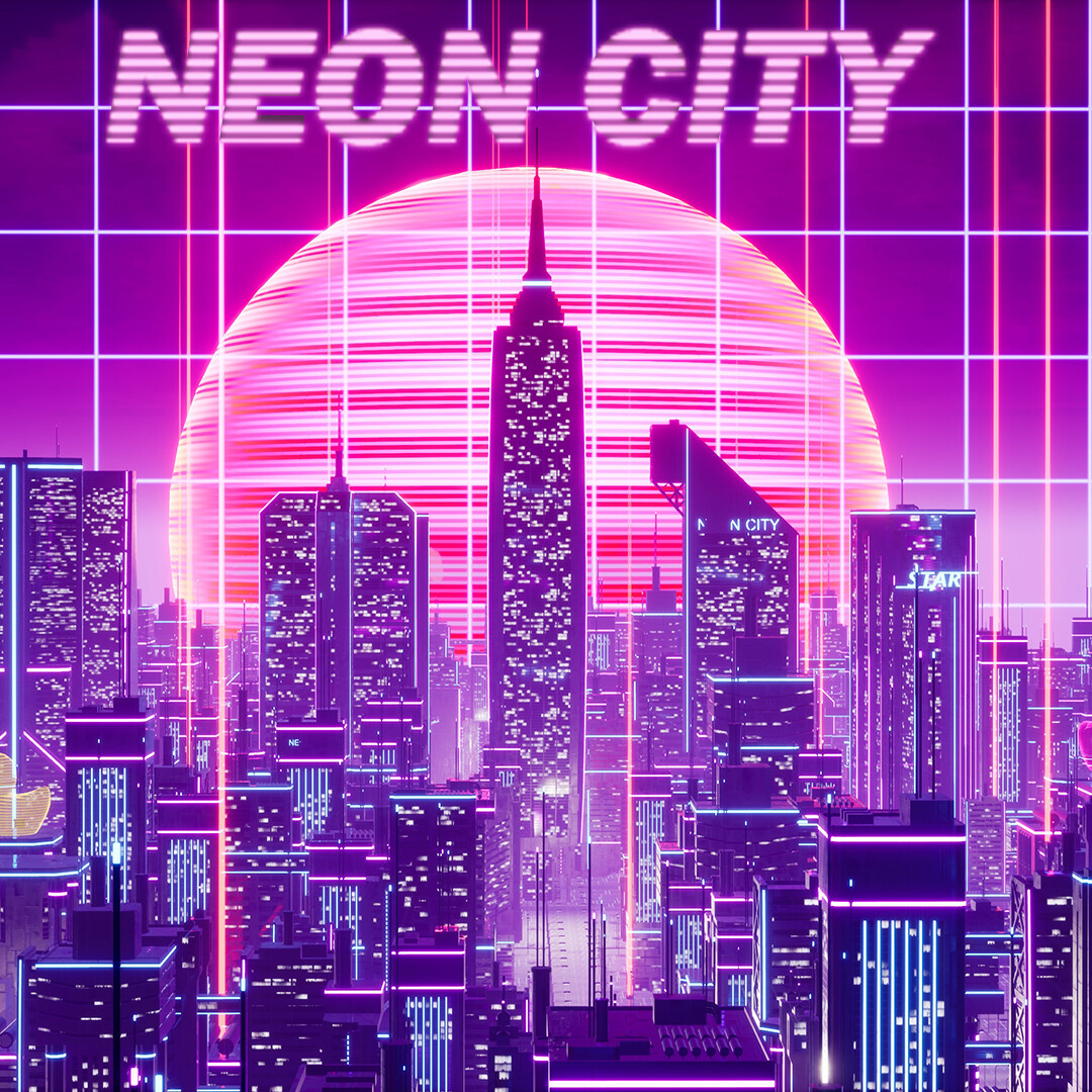 ArtStation - Neon City - Synthwave