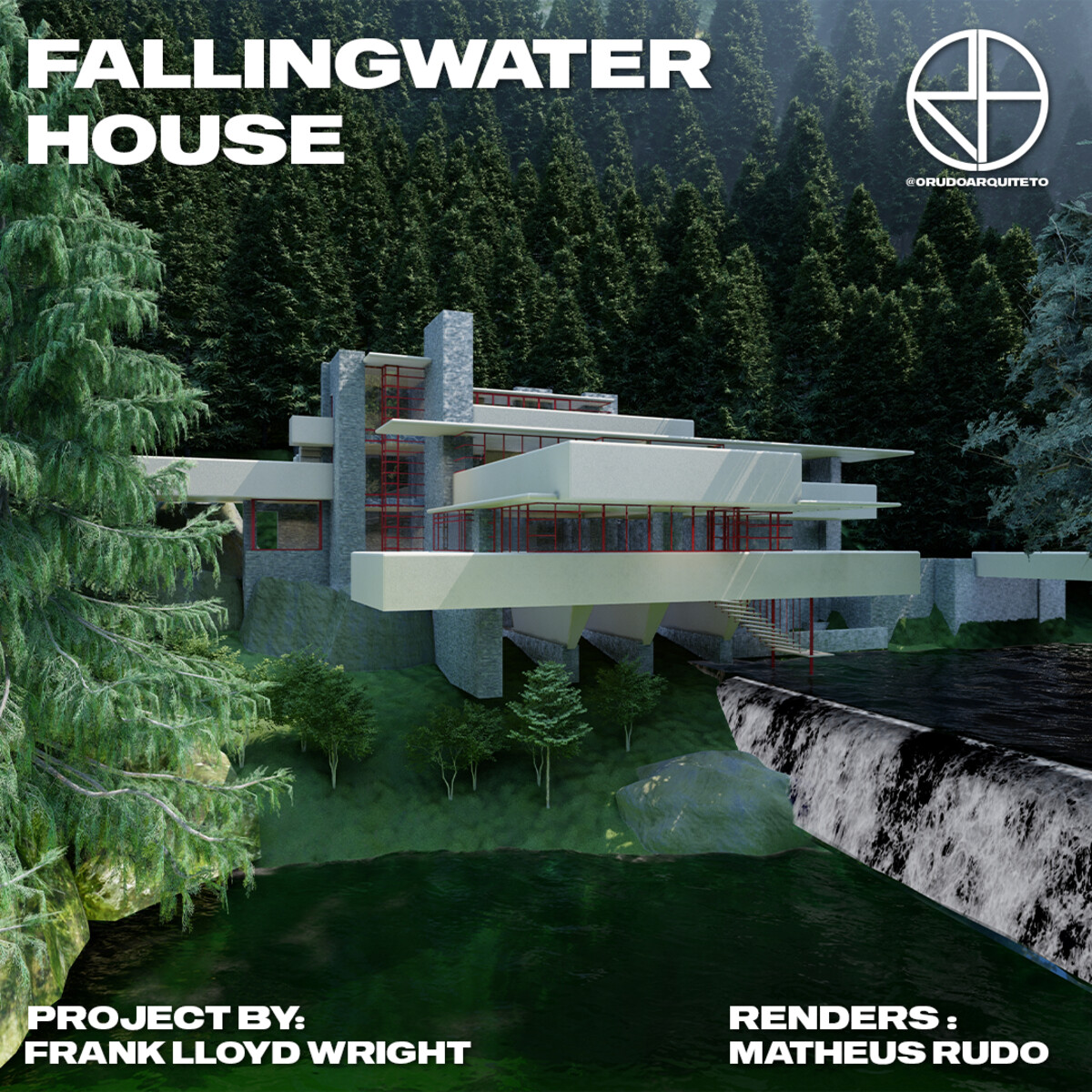 ArtStation - Fallingwater House - Frank Lloyd Wright