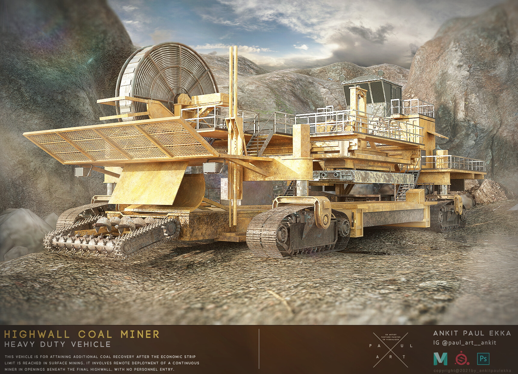 ArtStation - HIGHWALL COAL MINER- Heavy Duty Vehicle