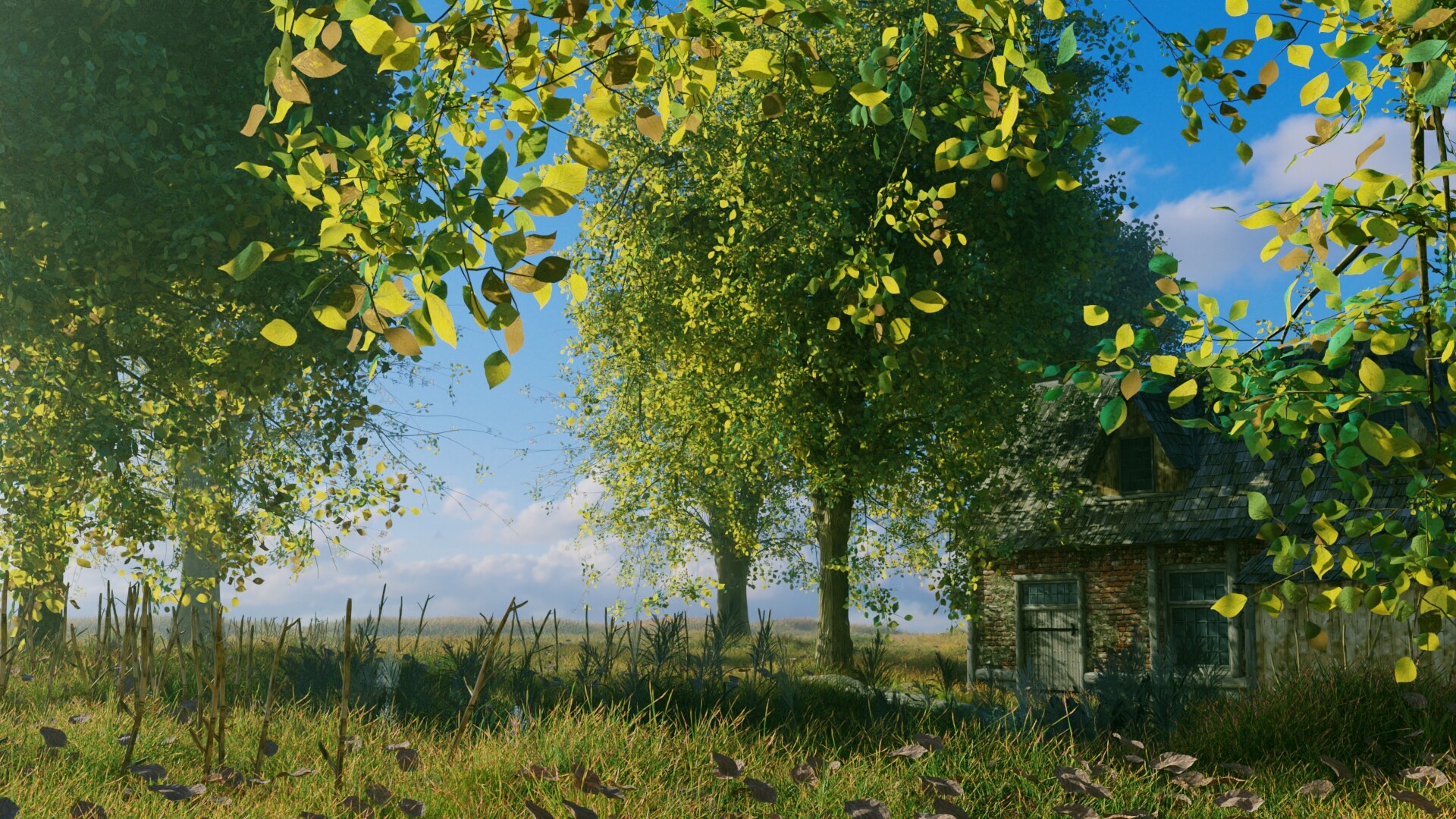 ArtStation - Medieval house in Green Nature environment