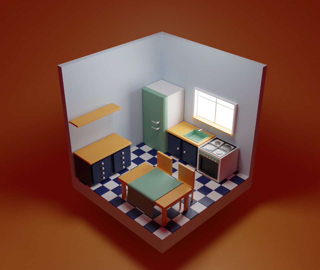 ArtStation - Low Poly Kitchen