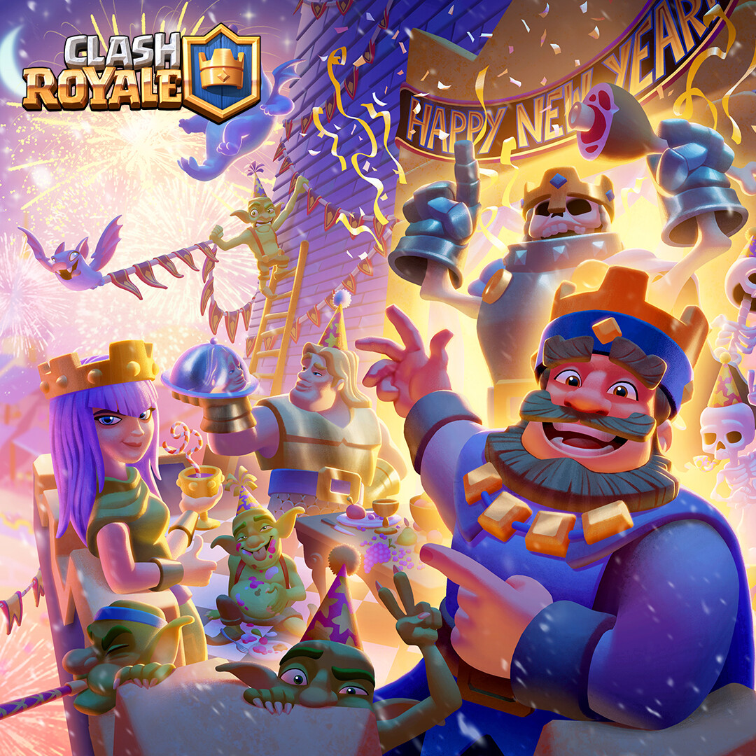 ArtStation - Clash Royale - New Year's Celebration Illustration