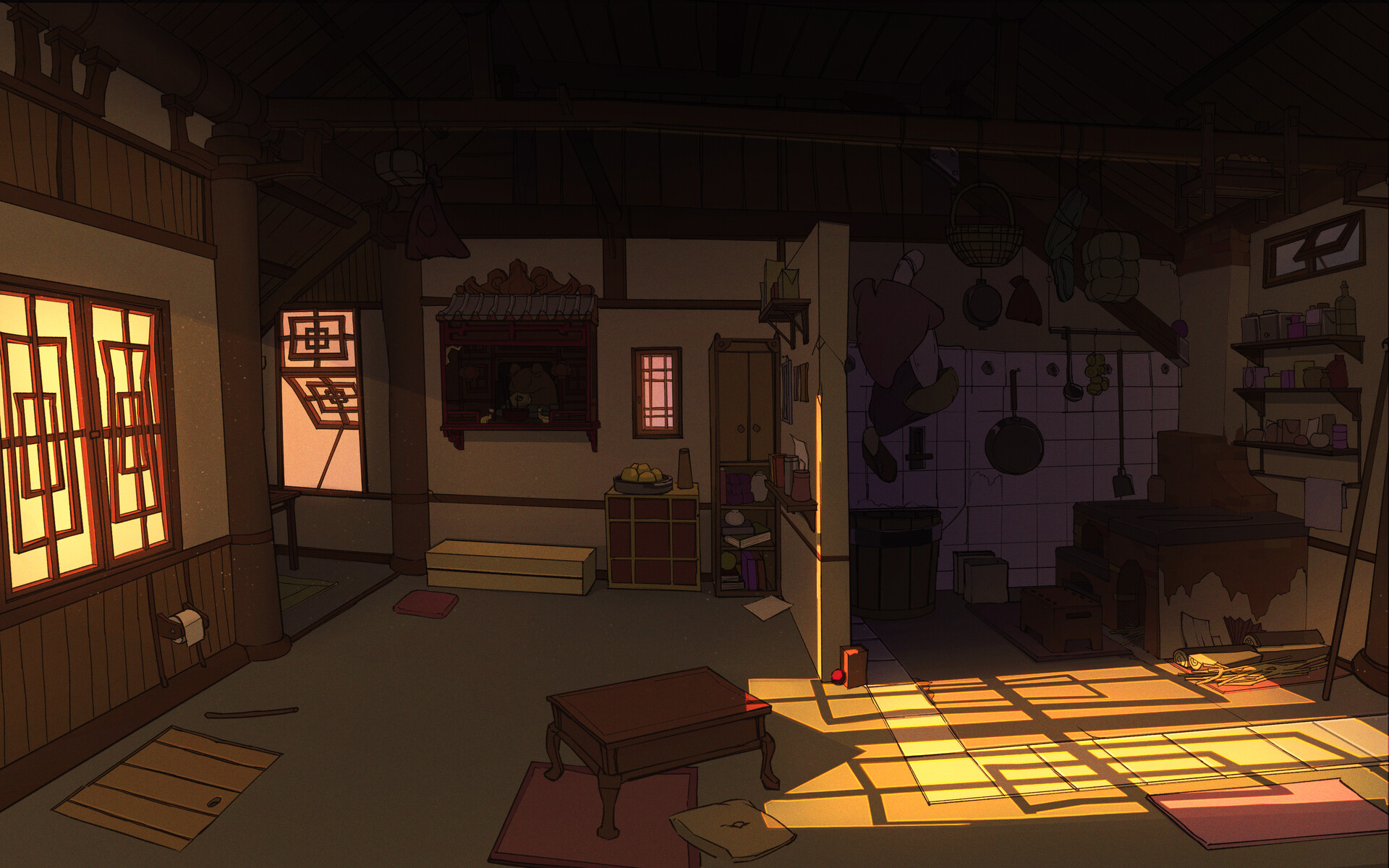 ArtStation - Scavenger Hideout Background Paintings