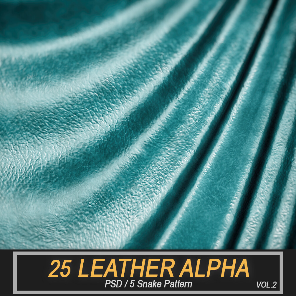 ArtStation - 25 Leather Alphas vol.1 ( 5 Snake Leather ) ( 2k )