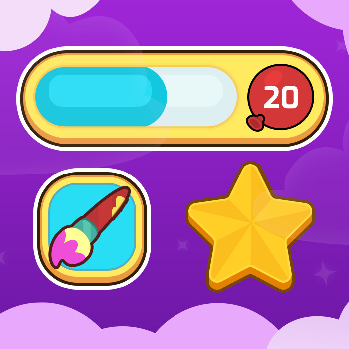 ArtStation - Kids Game UI/UX Assets