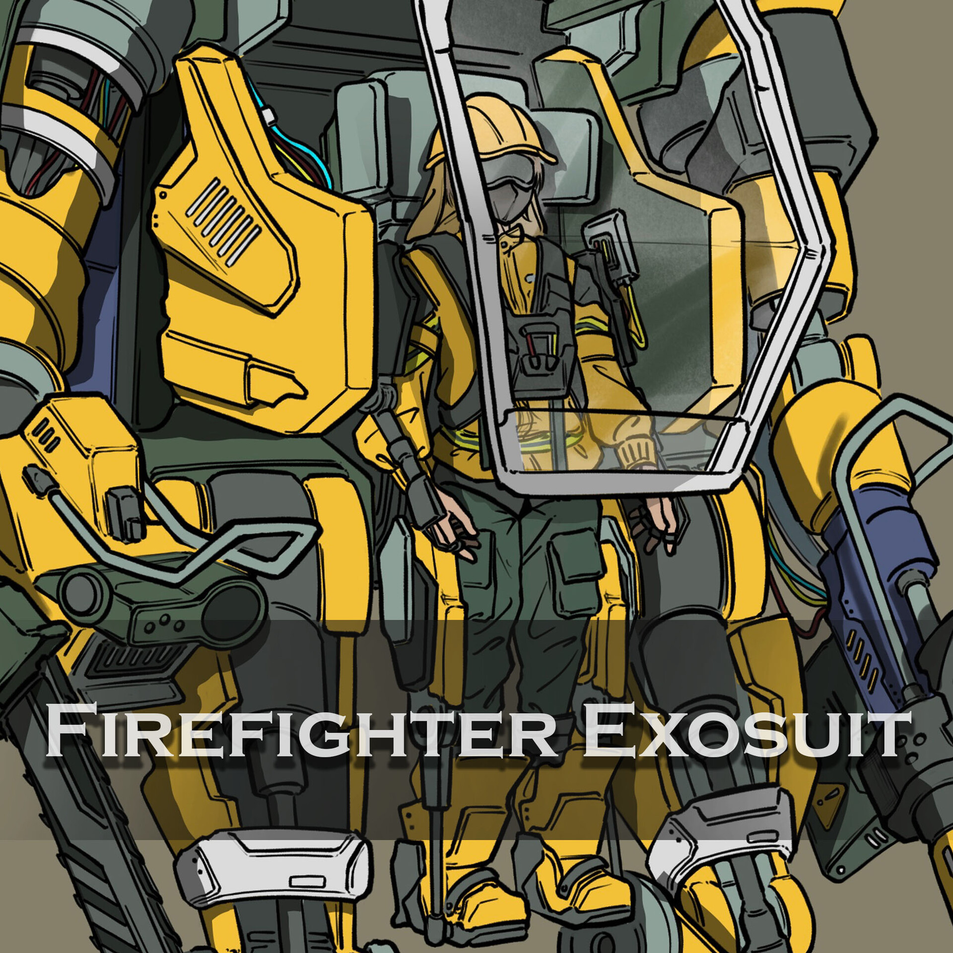 ArtStation - Firefighter Exosuit Design