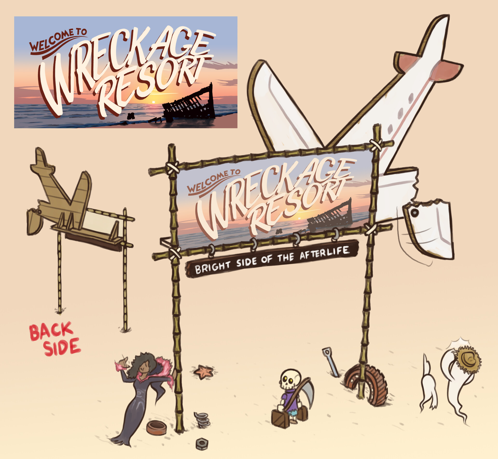 ArtStation - Ripley The Reaper - Resort Sign