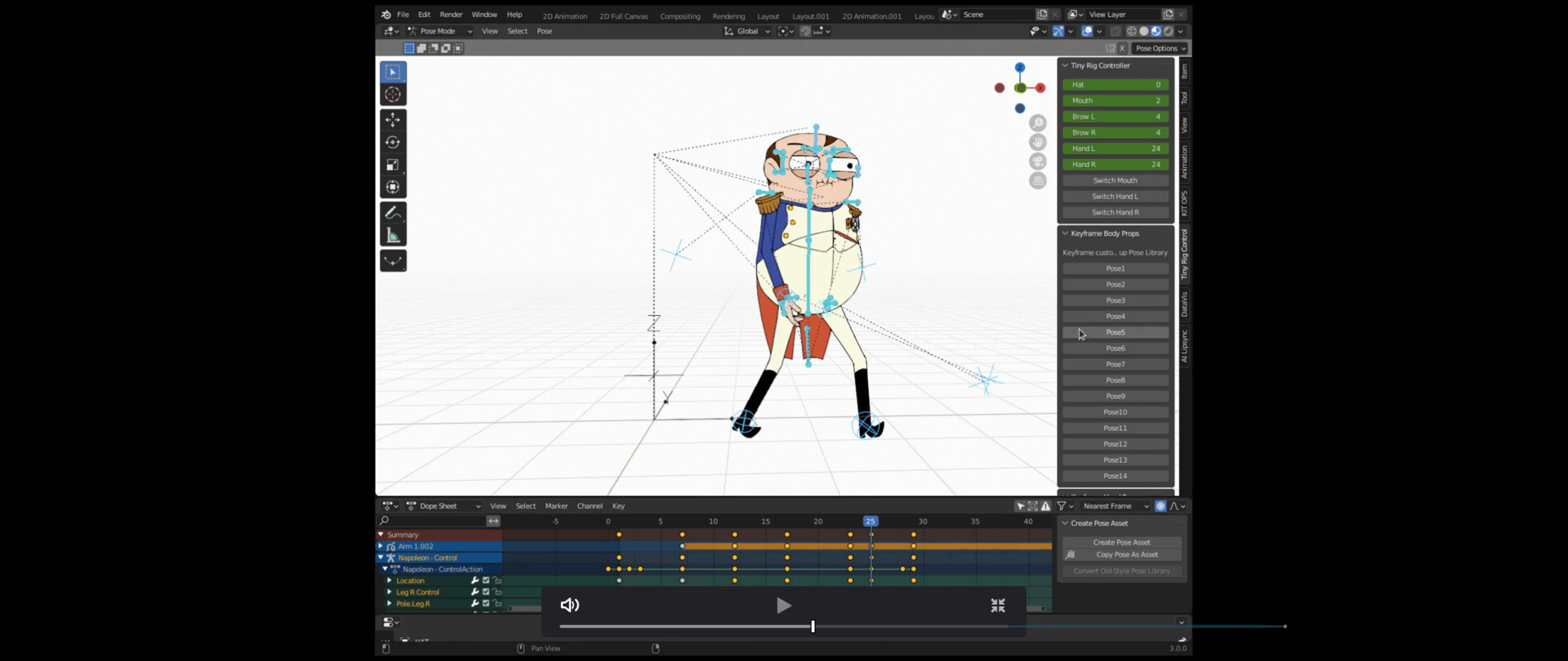 Nick Alberelli - 2D 360° Character Rig with IKs Demo