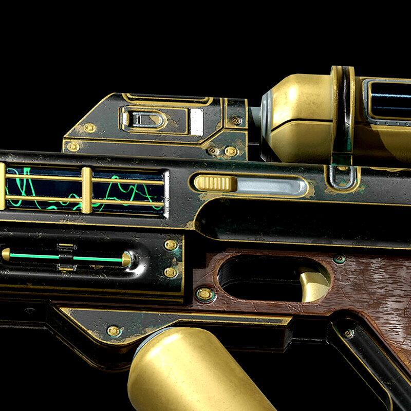 ArtStation - Retro sci-fi gun, texturing practice