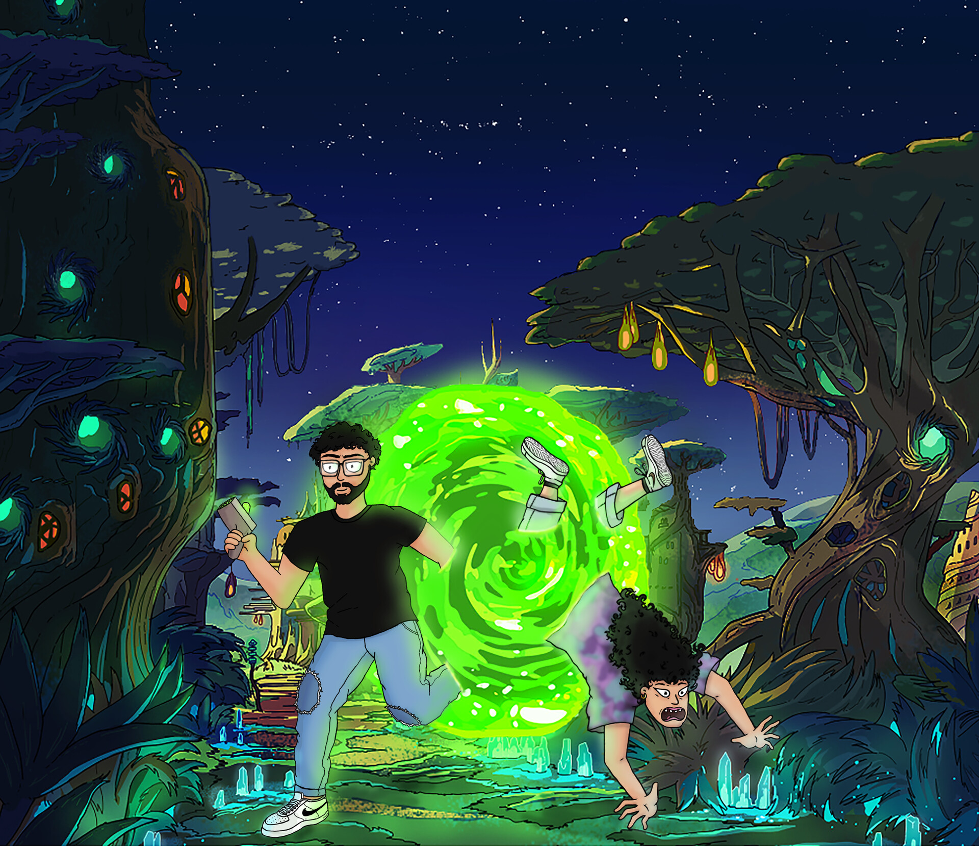 ArtStation - Custom artwork in Rick and Morty style