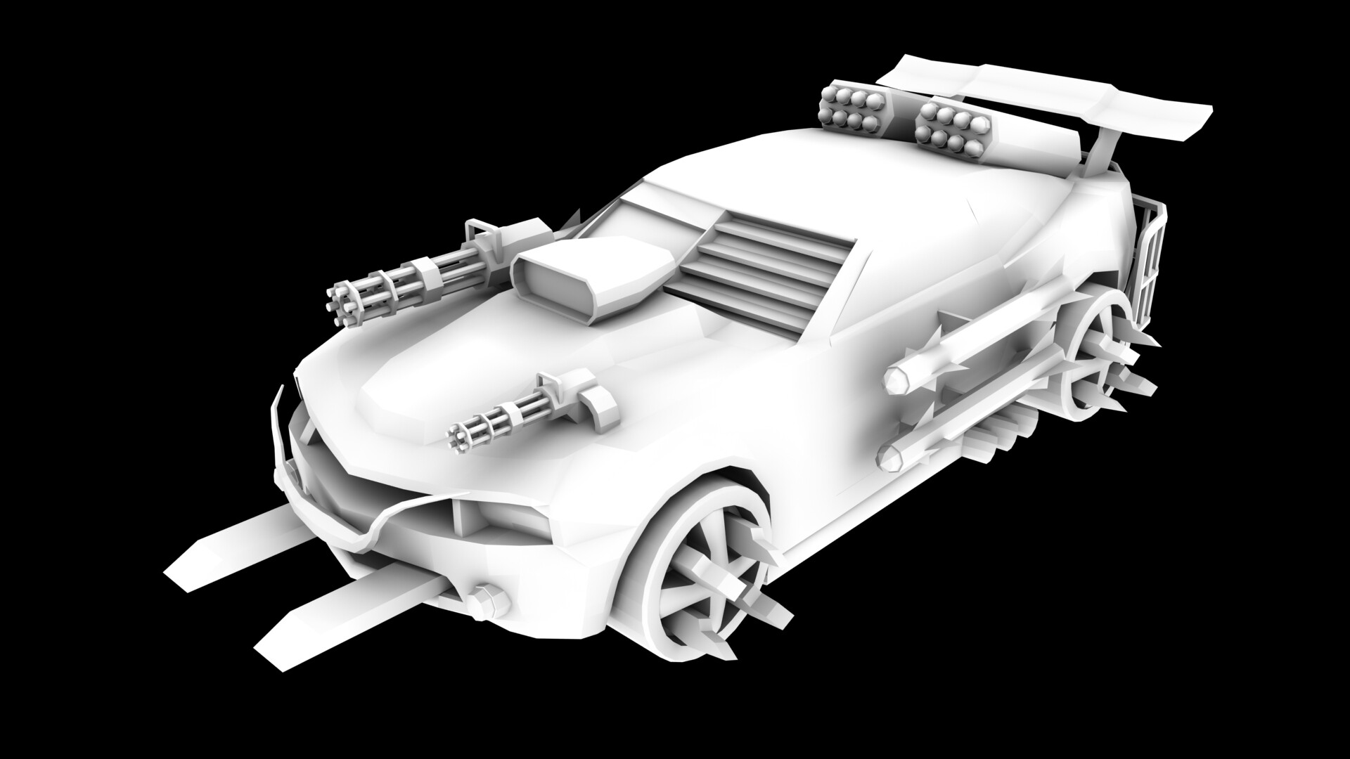 ArtStation - Low poly modified mustang