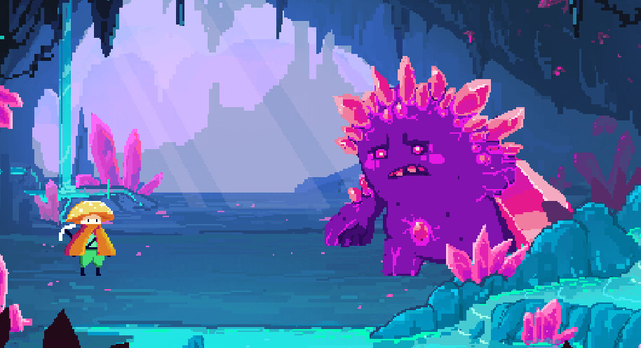 ArtStation - Crystal Cave - 2D Animated Scene